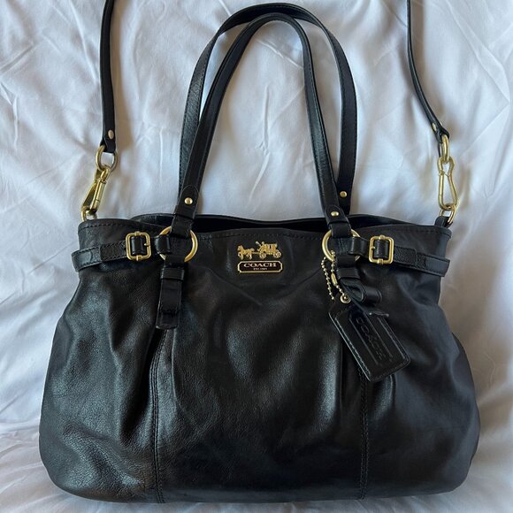 Coach | Bags | Vintage Coach Madison Sophia Black Leather Satchel 6359 | Poshmark